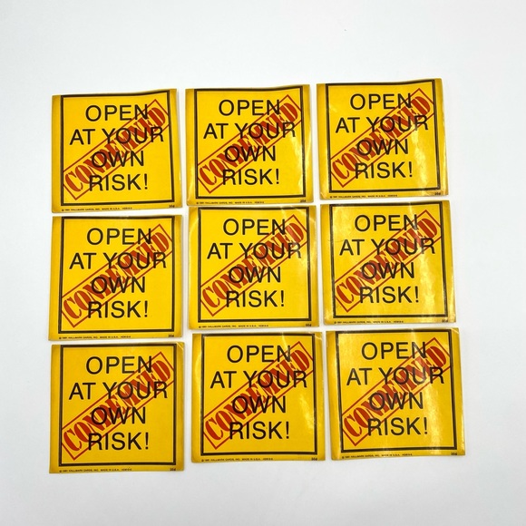 Hallmark | Other | Vintage 8s Stickers Open At Your Own Risk Condemned ...